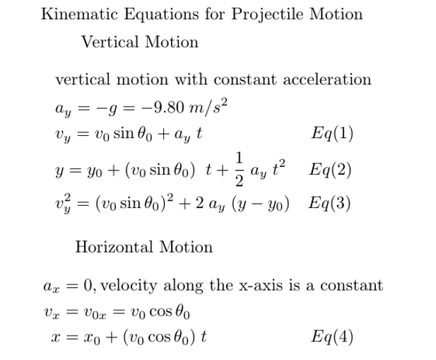 Theory 101 Chapter 3 Kinematics in Two Dimensions :Projectile Motion